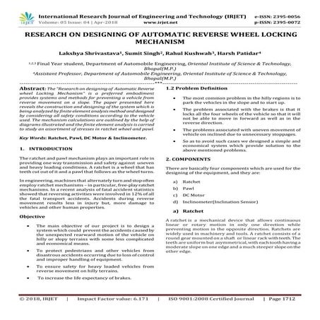 IRJET- Research on Designing of Automatic Reverse Wheel Locking ...