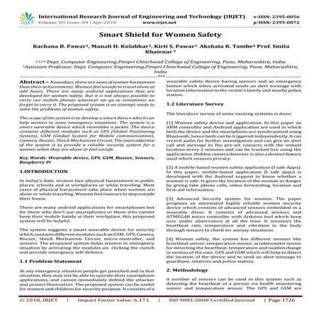 IRJET- Smart Shield for Women Safety | PDF