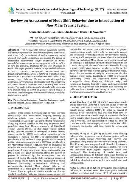 Modal split analysis | PPTX
