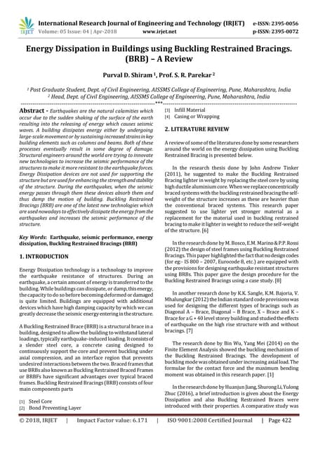 Buckling Restrained Braces (BRB) in framed structures as Structural ...