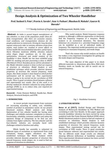 IRJET- Design Analysis & Optimization of Two Wheeler Handlebar | PDF IRJET- Design Analysis & Optimization of Two Wheeler Handlebar | PDF