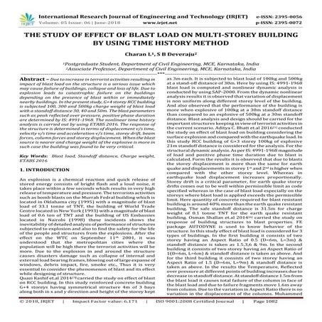 IRJET-The Study of Effect of Blast Load on Multi-Storey Building by ...