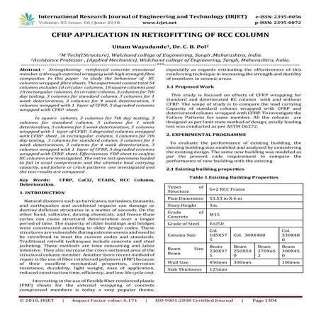 IRJET- CFRP Application in Retrofitting of RCC Column | PDF