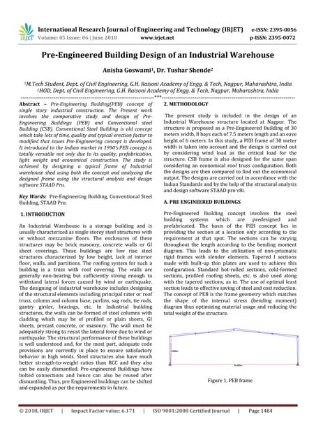 Design of Pre-Engineered Building (PEB) Structure | PDF