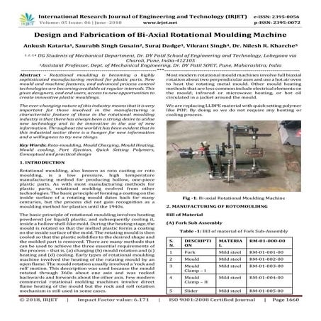 IRJET- Design and Fabrication of Bi-Axial Rotational Moulding Machine | PDF