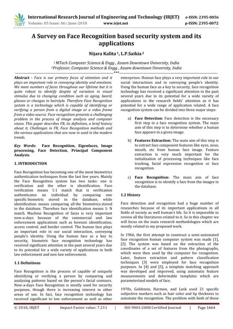 Irjet Face Recognition Using Deep Learning Pdf