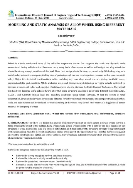 IRJET- Static Structural Analysis of Landing Gear for Different Titanium Alloys | PDF | Sports ...