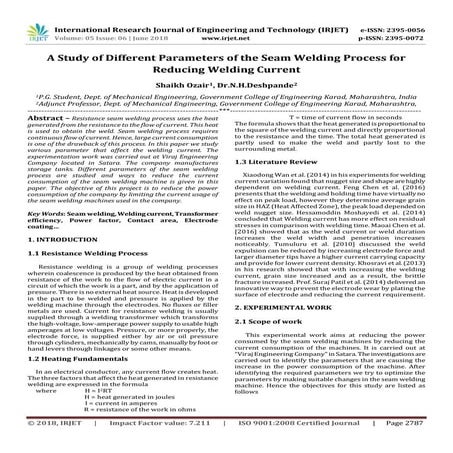 Spot welding parameter | PDF