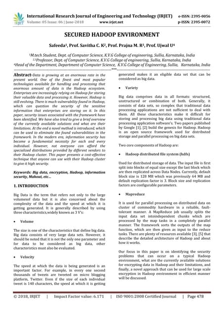 IRJET- Secured Hadoop Environment | PDF IRJET- Secured Hadoop Environment | PDF