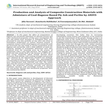 IRJET- Production and Analysis of Composite Construction Materials with Admixture of Coal ...