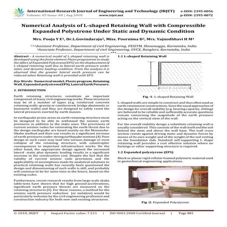 IRJET- Numerical Analysis of L-Shaped Retaining Wall with Compressible Expanded Polystrene Under ...