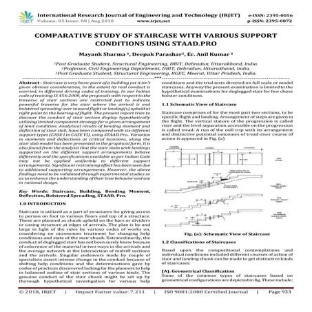 IRJET- Comparative Study of Staircase with Various Support Conditions using Staad. Pro | PDF