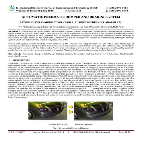 IRJET- Automatic Pneumatic Bumper and Braking System | PDF