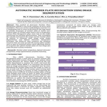 IRJET- Automatic Number Plate Recognition using Image Segmentation | PDF