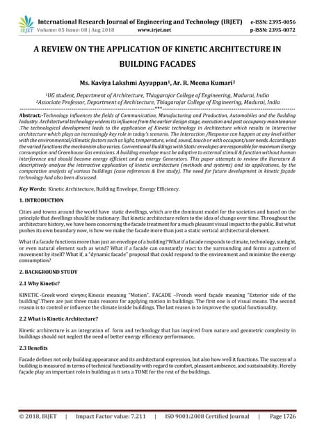 Kinetic Facades Presentation with Case Study | PDF