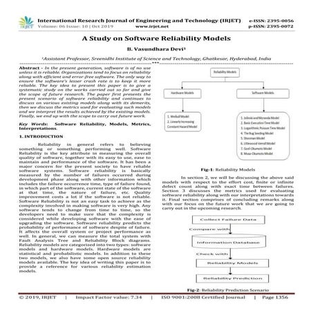 IRJET- A Study on Software Reliability Models | PDF | Operating Systems | Computer Software and ...