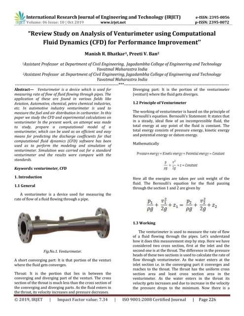 VENTURIMETER -Application of Bernoulli's Law | PPTX