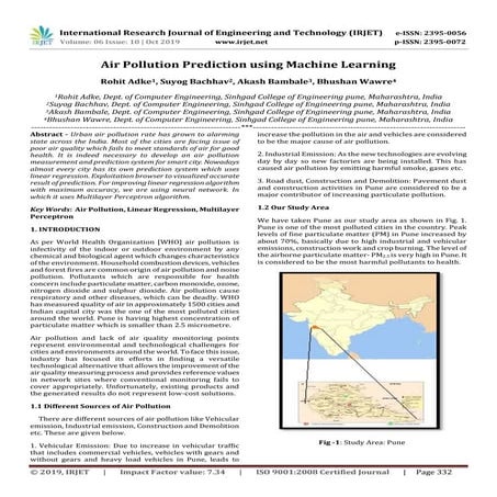 IRJET- Air Pollution Prediction using Machine Learning | PDF