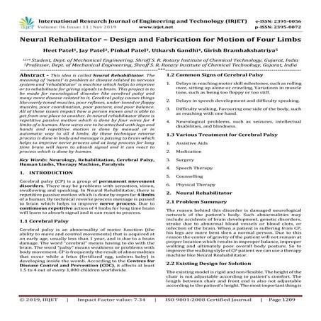IRJET- Neural Rehabilitator – Design and Fabrication for Motion of Four ...