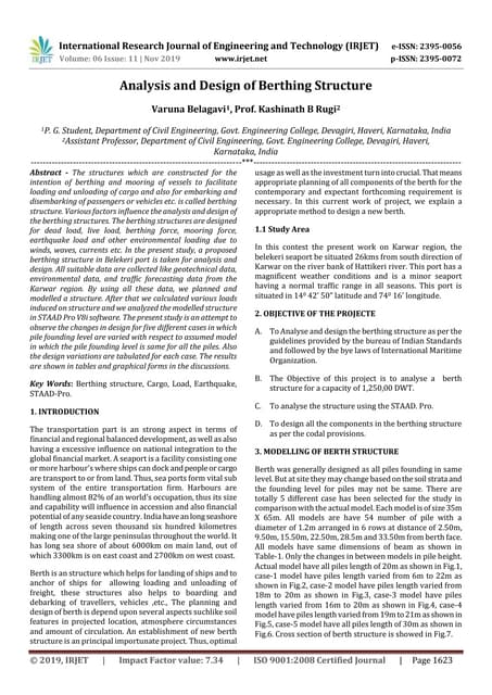 Analysis and Design of Marine Berthing Structure | PDF
