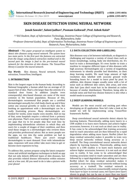Irjet Skin Disease Detection Using Neural Network Pdf