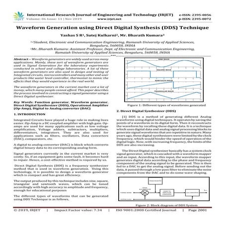 IRJET- Waveform Generation using Direct Digital Synthesis (DDS) Technique | PDF