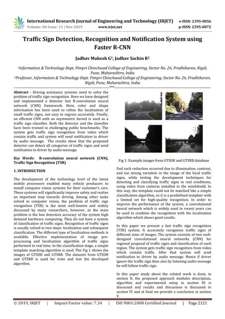 Traffic sign recognition | PPTX