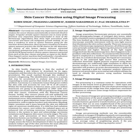 IRJET- Skin Cancer Detection using Digital Image Processing | PDF