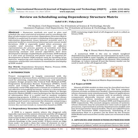 IRJET- Review on Scheduling using Dependency Structure Matrix | PDF