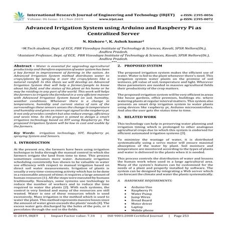 Irjet Advanced Irrigation System Using Arduino And Raspberry Pi As Centralized Server Pdf 6132