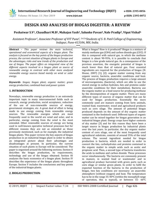 BIS-2023 Design, Construction, Installation of Biogas Plant_.pdf | Science