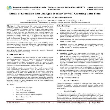 IRJET- Study of Evolution and Changes of Interior Wall Cladding with ...