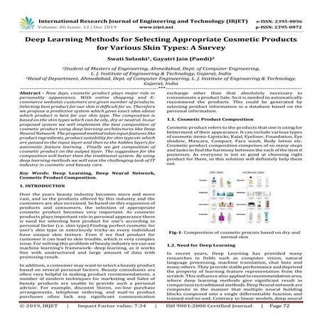IRJET- Deep Learning Methods for Selecting Appropriate Cosmetic ...