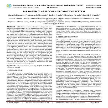 Irjet Iot Based Classroom Automation System Pdf