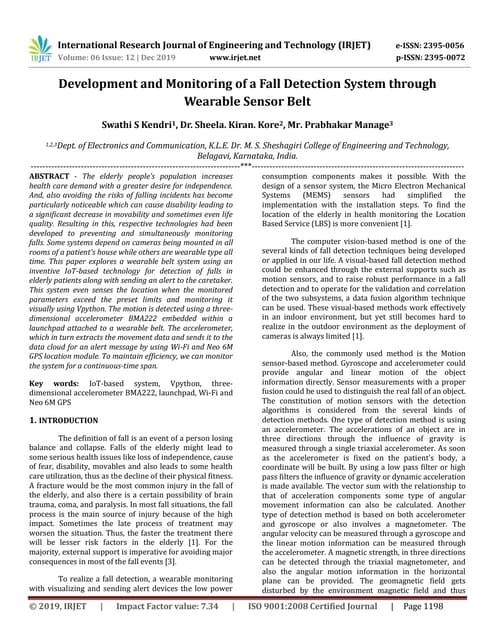 Fall detection and prevention among elderly persons. | PPTX