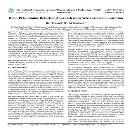IRJET- Robo-Pi Landmine Detection Approach using Wireless Communication ...