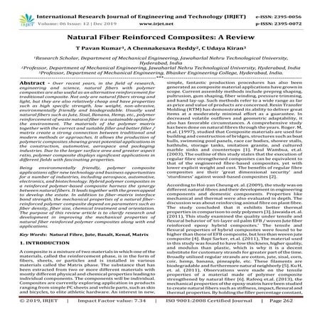 Characteristics of Murta Bast Fiber Reinforced Epoxy Composites | PDF