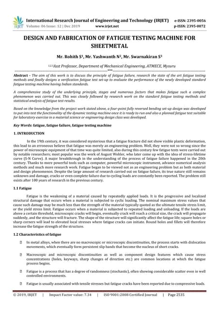 Fatigue testing and fatigue characteristics | PPT