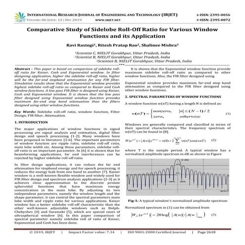 IRJET- Comparative Study of Sidelobe Roll-Off Ratio for Various Window ...