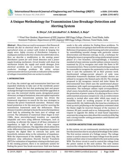 Application Of Artificial Intelligence In Early Fault Detection Of Transmission Line A Case
