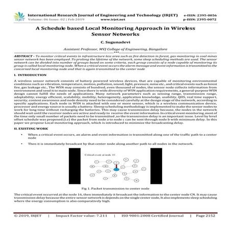 Irjet A Schedule Based Local Monitoring Approach In Wireless Sensor