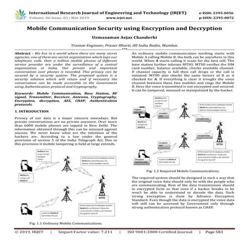 Irjet Mobile Communication Security Using Encryption And Decryption Pdf