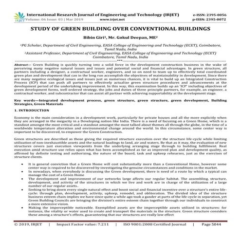IRJET- Study of Green Building Over Conventional Buildings | PDF