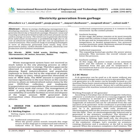IRJET- Electricity Generation from Garbage | PDF