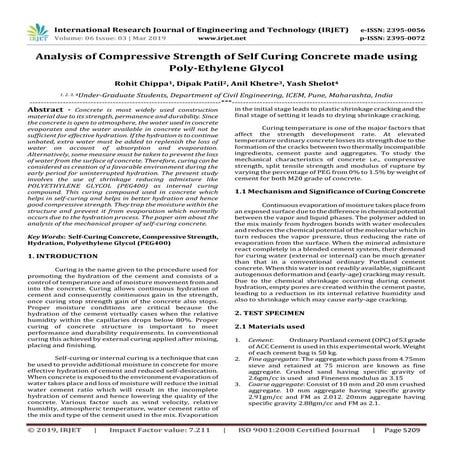 IRJET- Analysis of Compressive Strength of Self Curing Concrete Made ...