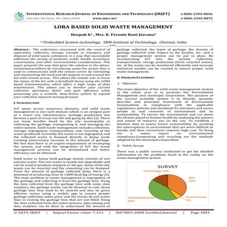 IRJET- LORA based Solid Waste Management | PDF