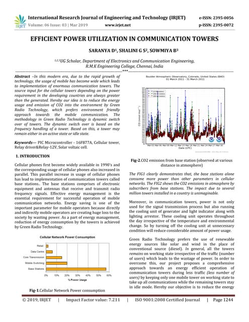 Irjet Efficient Power Utilization In Communication Towers Pdf