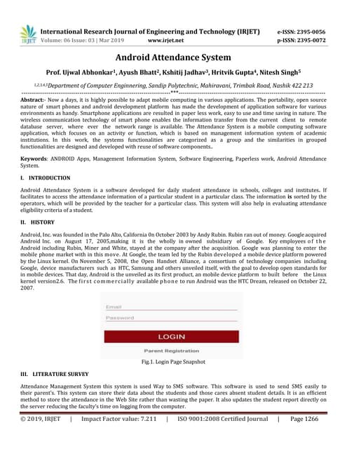 Automatic attendance system | PPSX | Computing | Technology & Computing