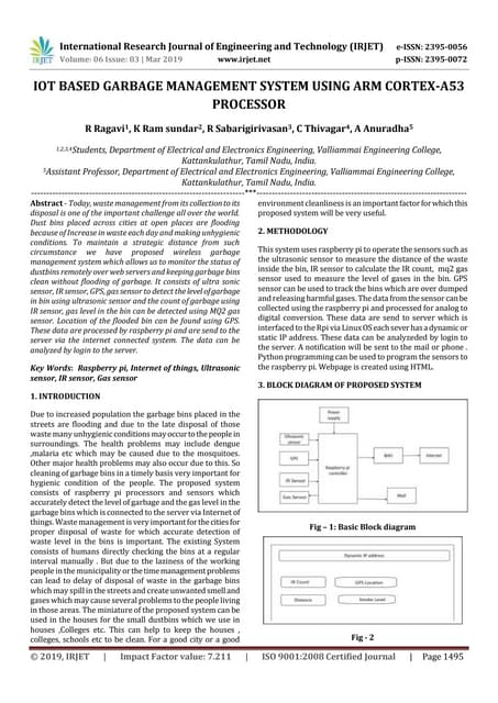 IRJET- IoT based Garbage Management System using ARM Cortex-A53 ... IRJET- IoT based Garbage Management System using ARM Cortex-A53 ...