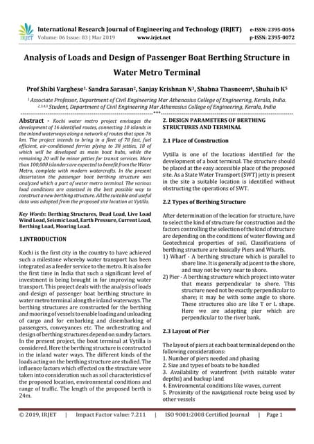 Analysis and Design of Marine Berthing Structure | PDF